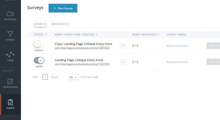 The Customer Surveys Dashboard - TruConversion Knowledgebase