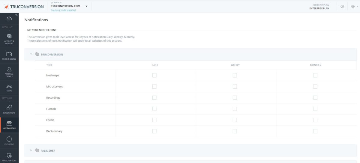 How to Enable/Disable Email Notification - TruConversion Knowledgebase